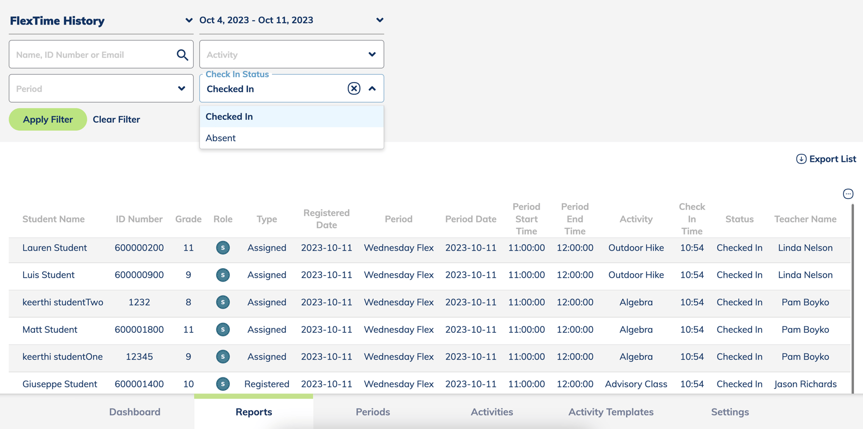 Checking Attendance for Your School's Flex Periods through Minga ...
