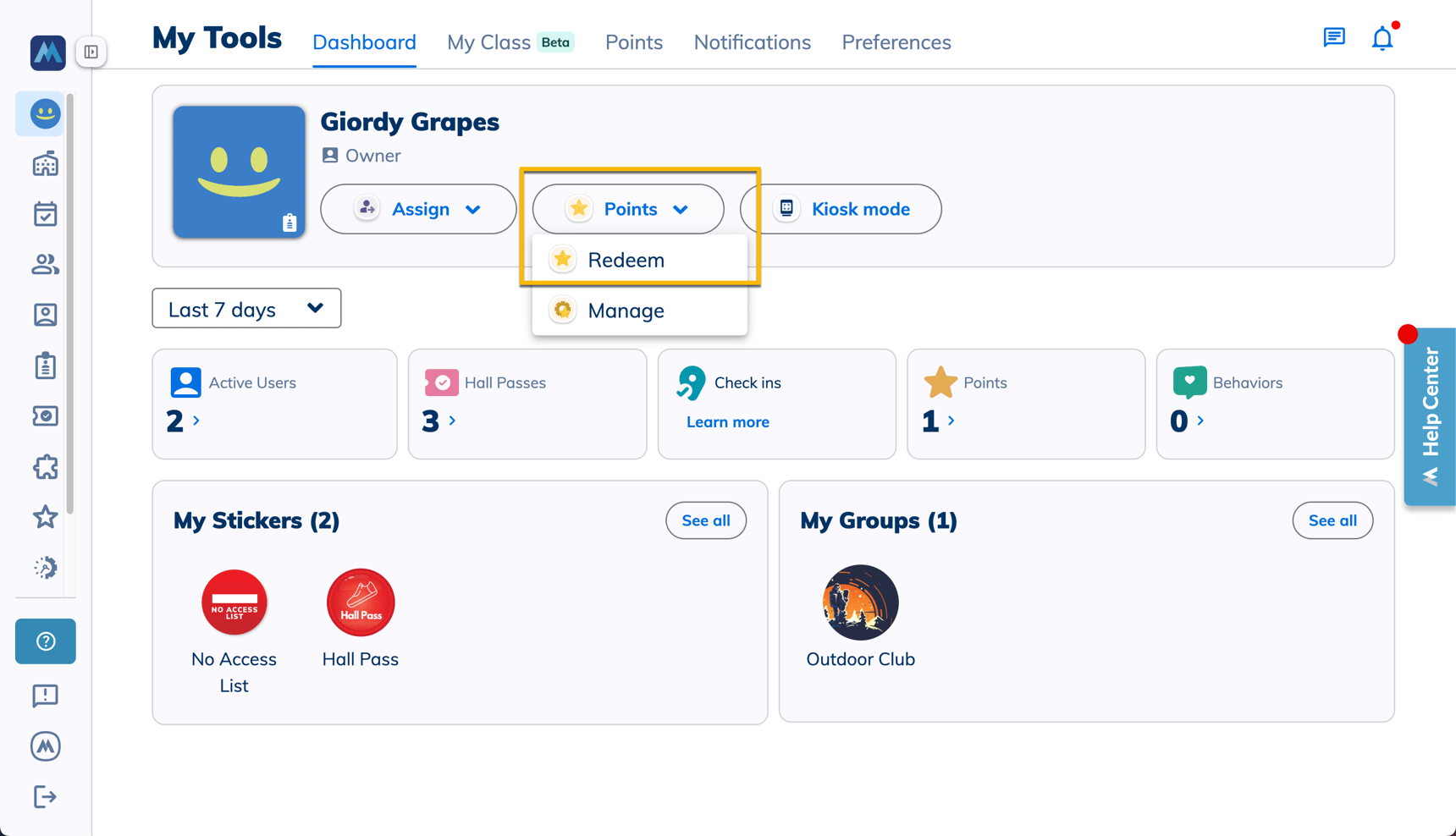 Redeeming & Managing Points